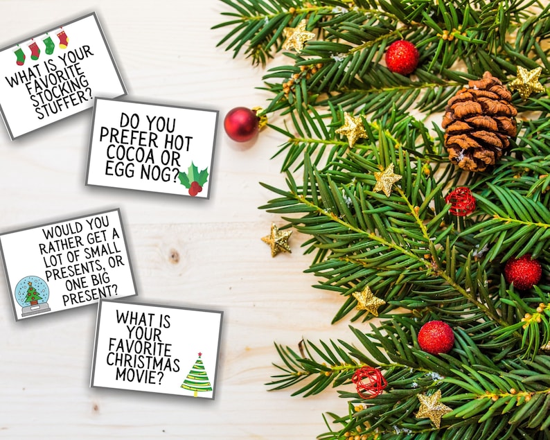 Christmas Conversation Cards, Holiday Conversation Starters Icebreaker ...