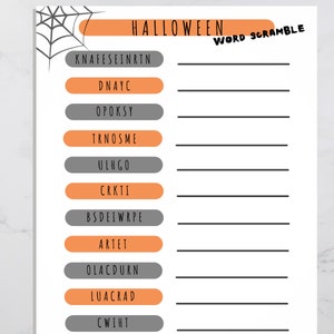 Halloween Word Scramble Printable Game, Icebreaker Activity for ...