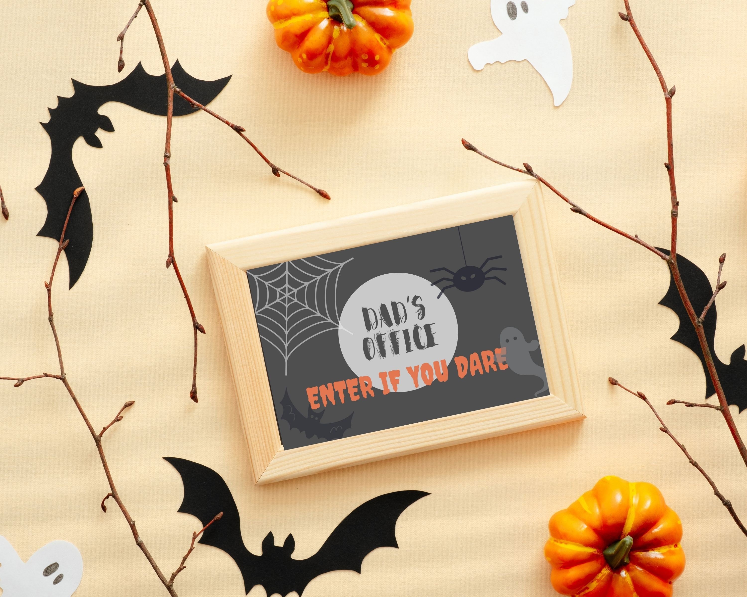 Halloween Office Sign, Dad's Office Door Sign, Autumn Decor, Enter If ...