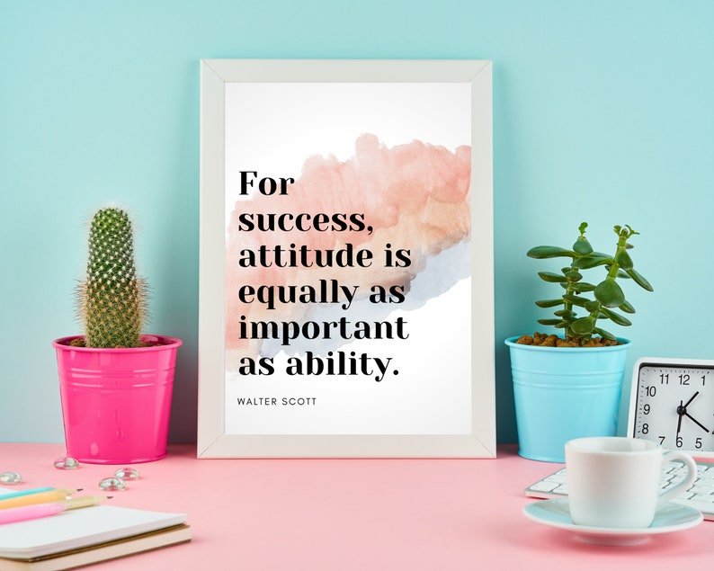 Success Quote Art Print: Motivational Office Decor (digital Download ...