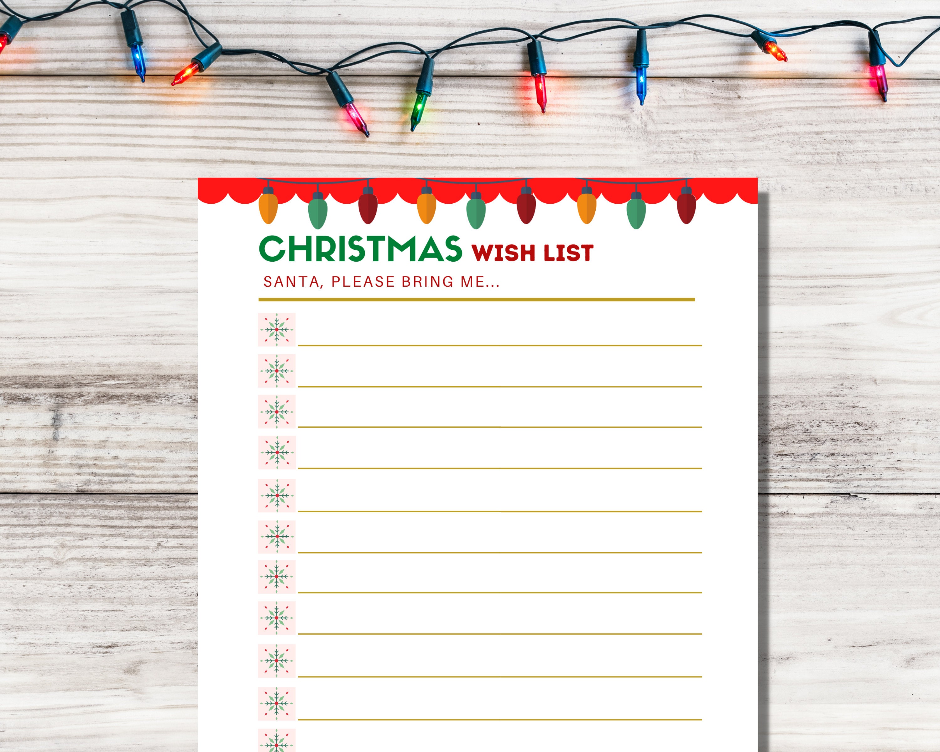 Printable Christmas List, Instant Download Christmas Activity for Kids ...