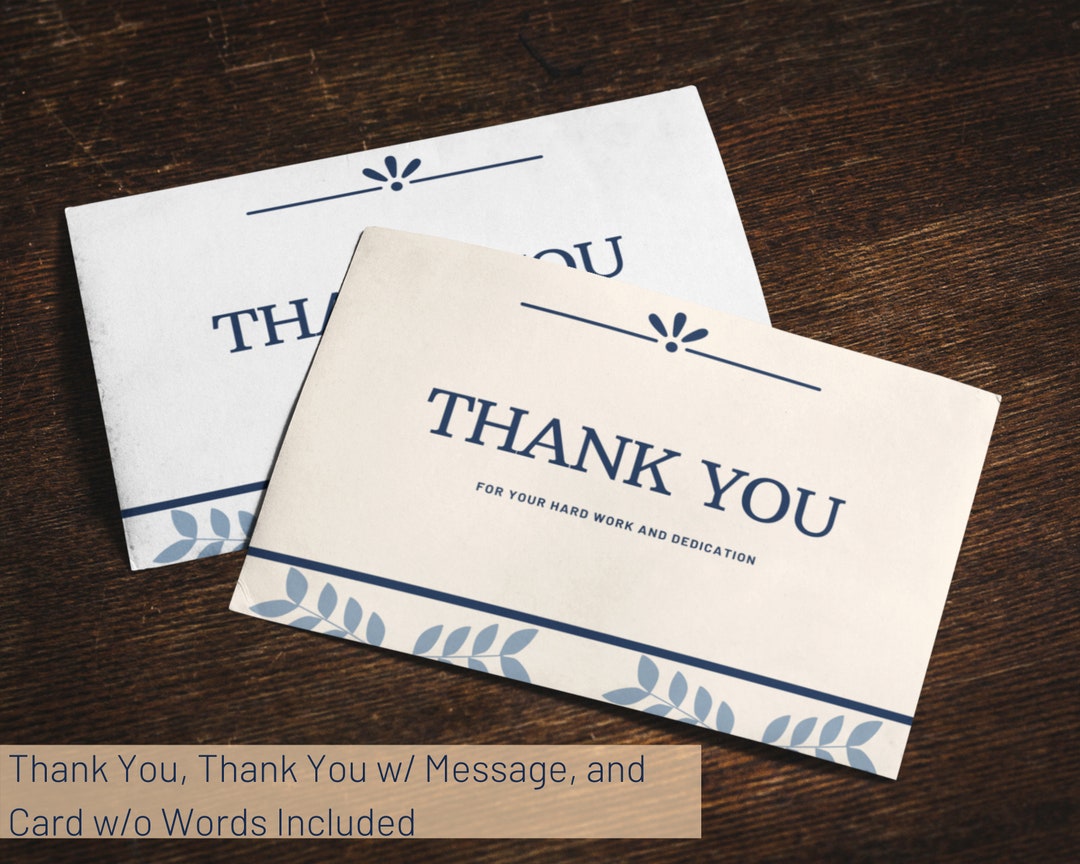 Printable Thank You Cards: Employee Appreciation Gift (digital Download ...