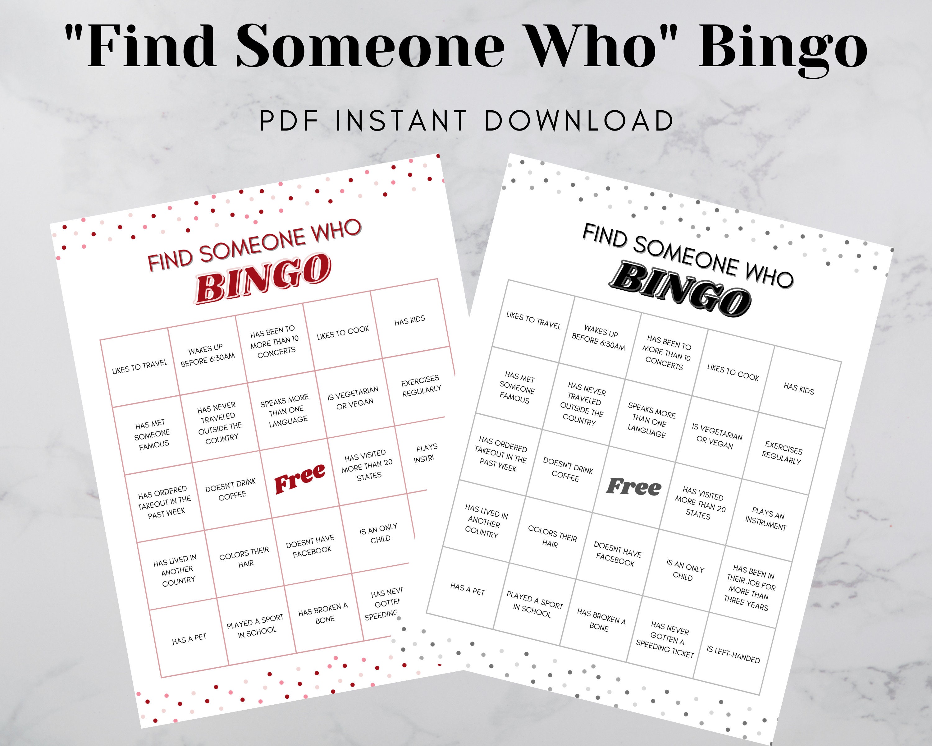 Find Someone Who Ice Breaker Bingo, Find the Guest Game Workplace ...