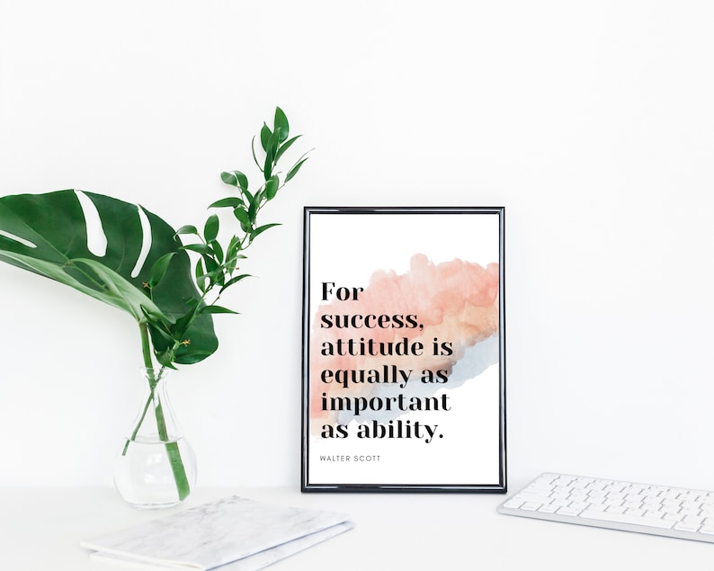 Success Quote Art Print: Motivational Office Decor (digital Download ...