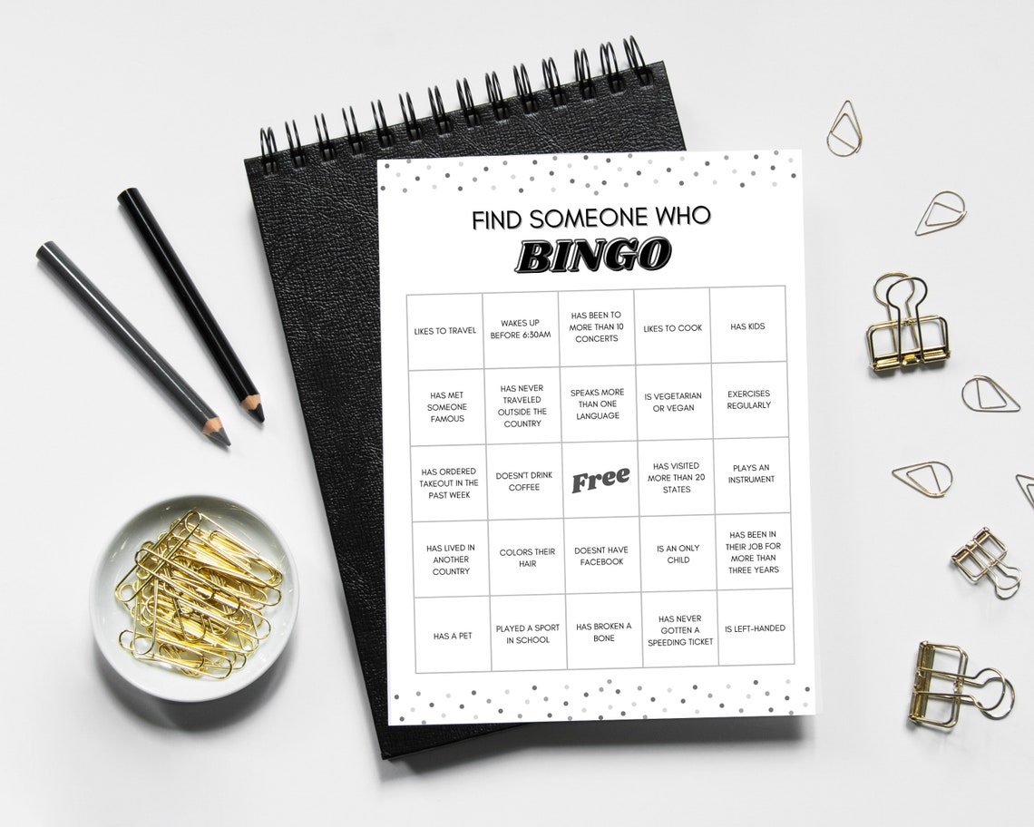 Find Someone Who Ice Breaker Bingo, Find the Guest Game Workplace ...