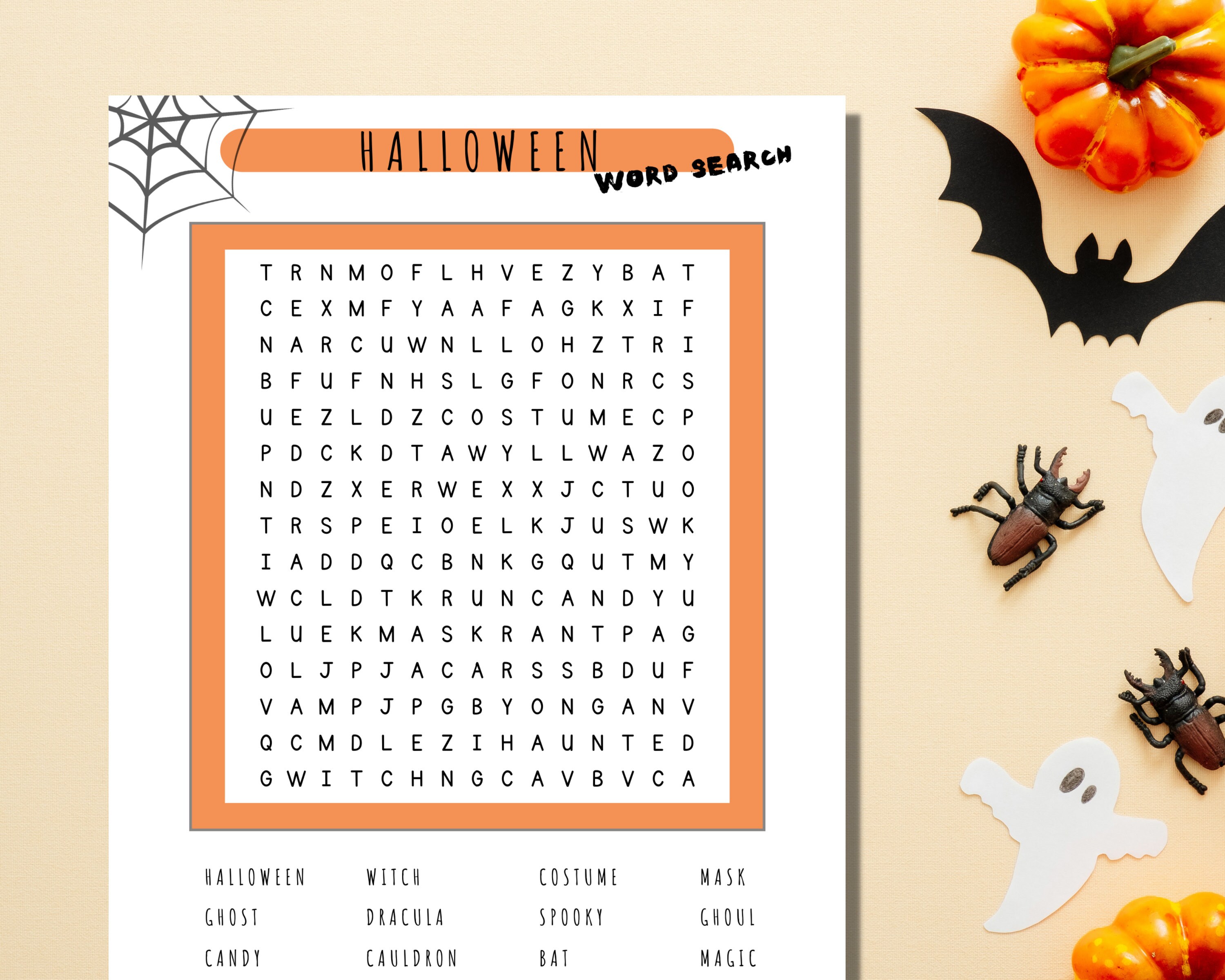 Printable Halloween Word Search Game Spooky Season Instant - Etsy