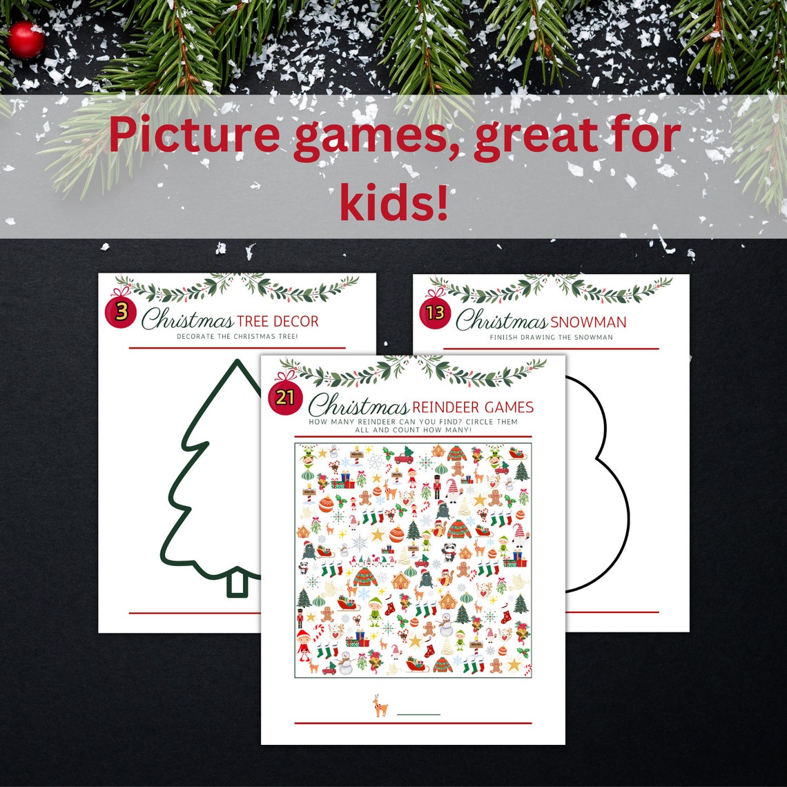 Advent Calendar Activity Bundle, Printable Christmas Games Instant ...