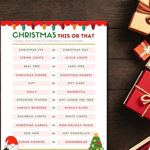Christmas This or That Printable Game, Icebreaker Activity for ...
