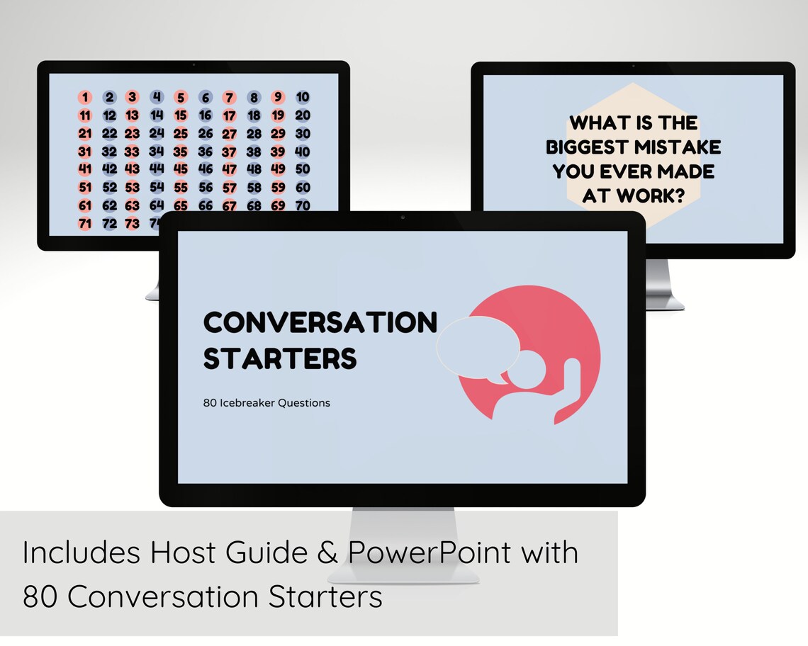Virtual Conversation Starters Game: 80 Icebreaker Questions (powerpoint ...