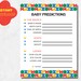 Baby Shower Predictions Printable Game Sheet, Instant Download Activity ...