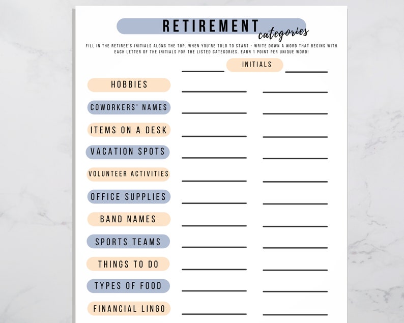 Retirement Party Games Bundle: Printable Activities (digital Download ...