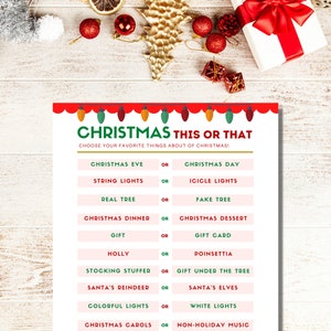 Christmas This or That Printable Game, Icebreaker Activity for ...
