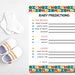 Baby Shower Predictions Printable Game Sheet, Instant Download Activity ...
