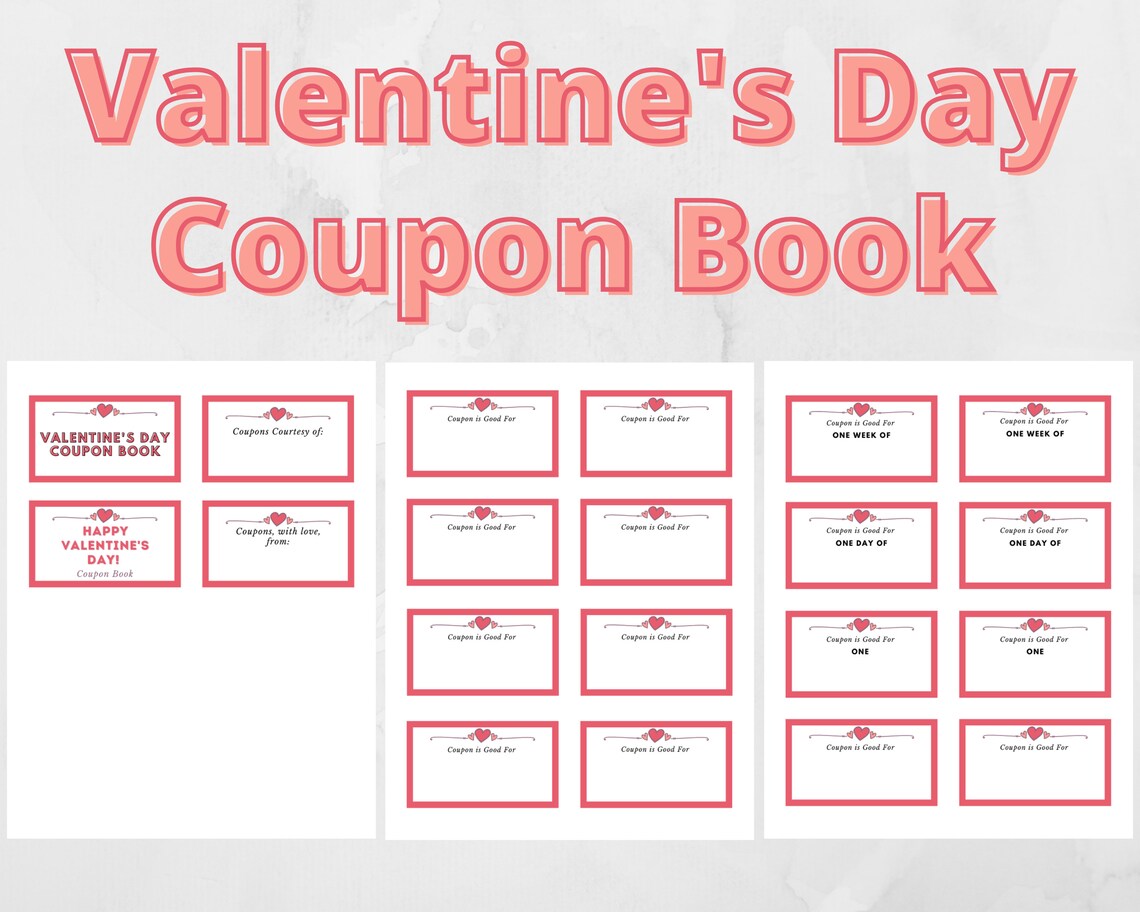 Valentines Coupon Printable, Valentines Day Gift for Boyfriend Digital ...