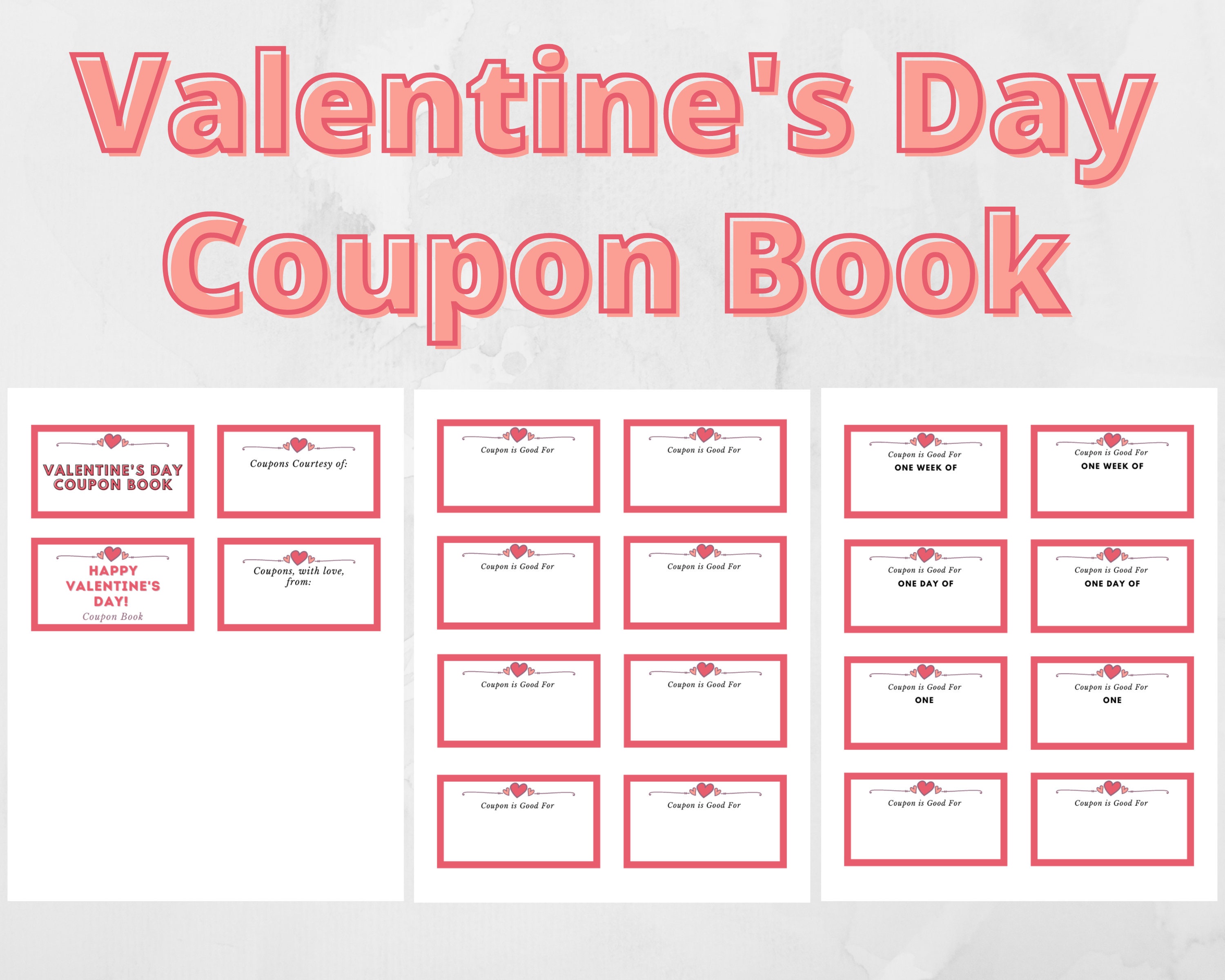 Valentines Coupon Printable, Valentines Day Gift for Boyfriend Digital ...