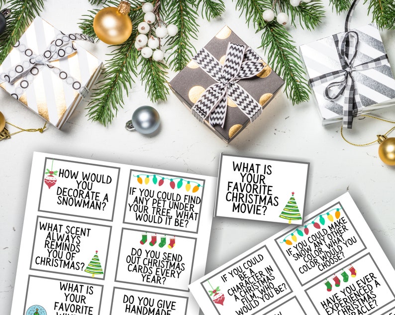 Christmas Conversation Cards, Holiday Conversation Starters Icebreaker ...