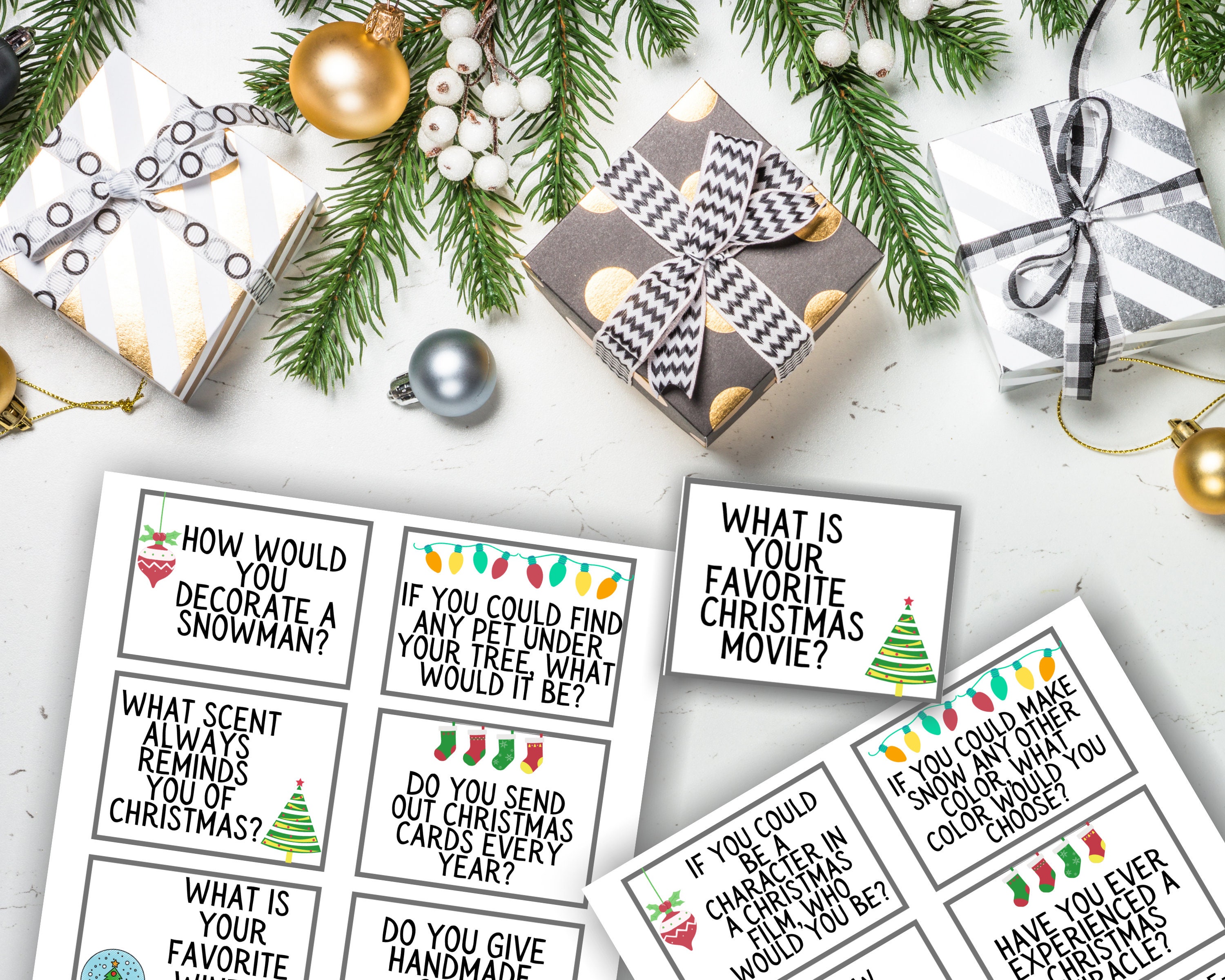 Christmas Conversation Cards, Holiday Conversation Starters Icebreaker ...