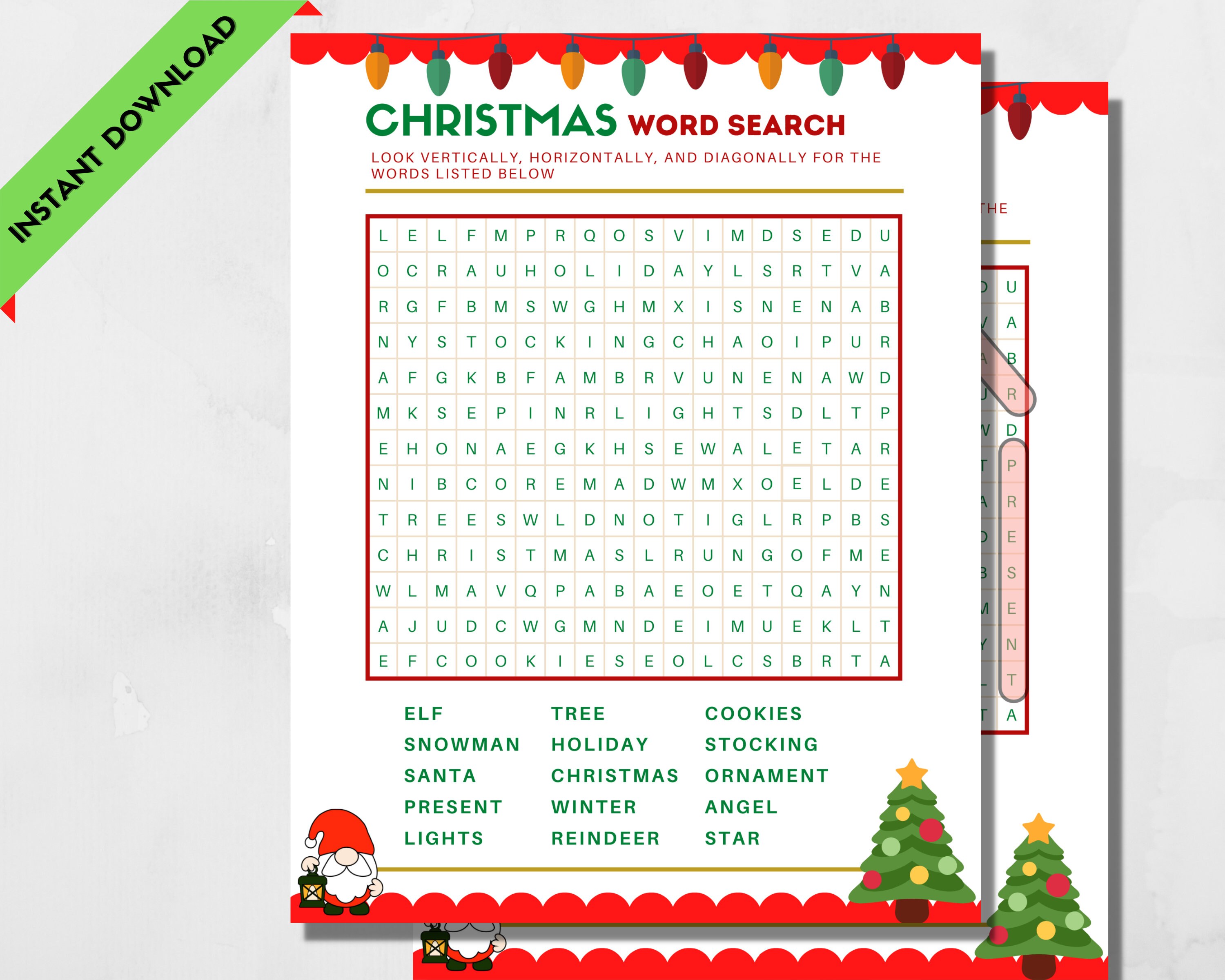 Christmas Word Search Printable, Christmas Party Office Game Instant ...