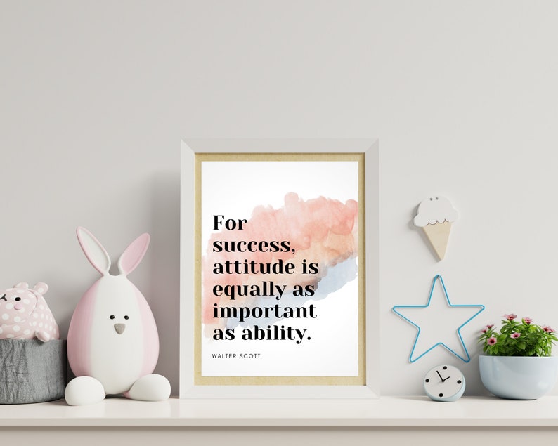 Success Quote Art Print: Motivational Office Decor (digital Download ...