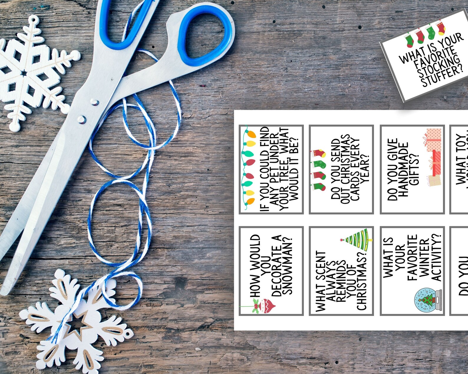 Christmas Conversation Cards, Holiday Conversation Starters Icebreaker ...