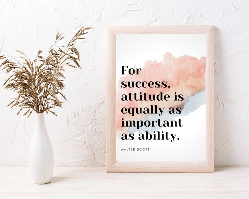 Success Quote Art Print: Motivational Office Decor (digital Download ...