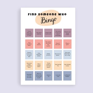 Find Someone Who Bingo, Find the Guest Icebreaker Instant Download Work ...