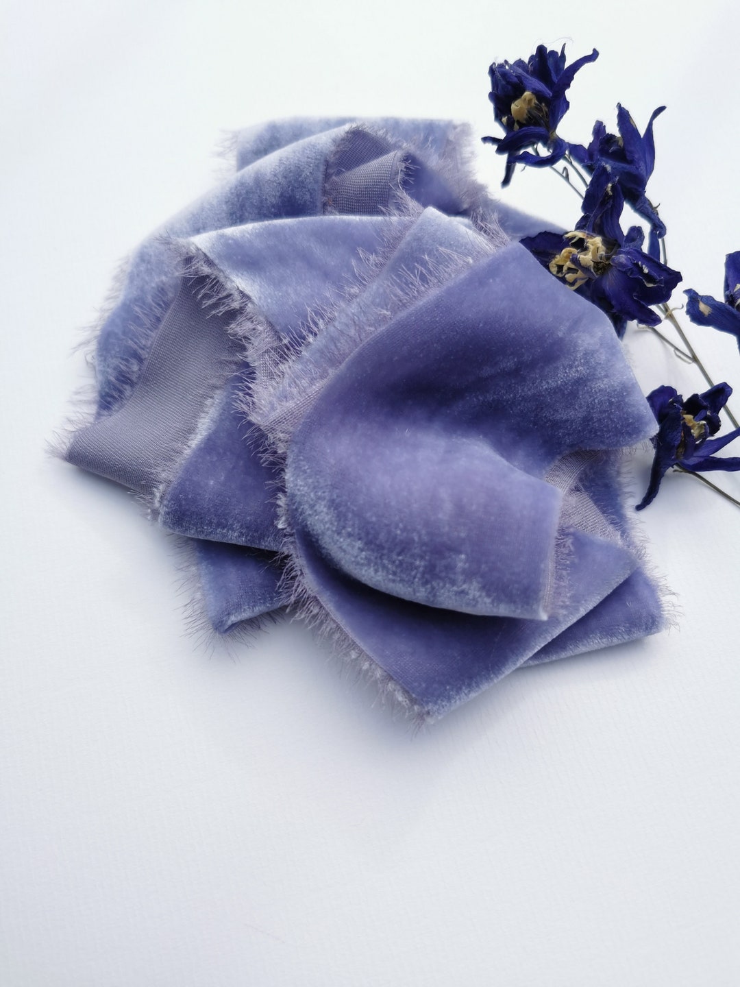 Lavender Silk Velvet Ribbon - Hand Dyed Silk Velvet Ribbon, Bouquet ...