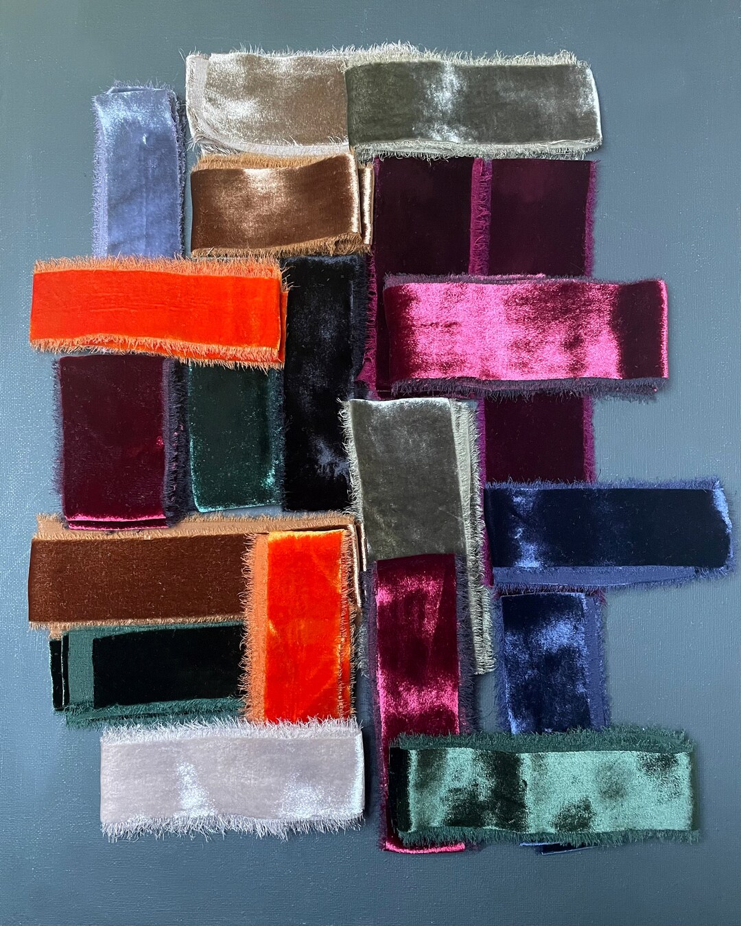 Festive Silk Velvet Ribbon Silk Snippet Box - Hand Dyed Silk Ribbon ...