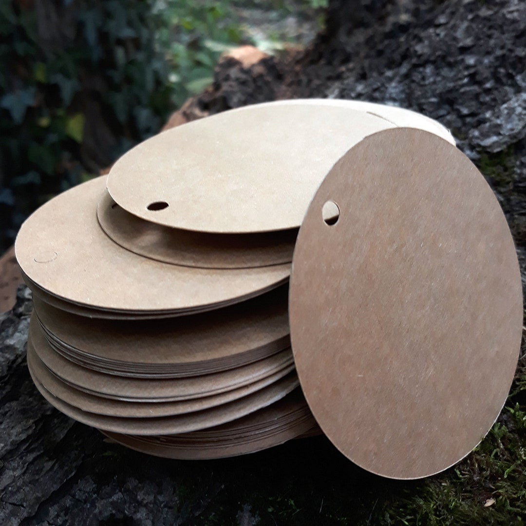 Set of 500 Round Kraft Paper Tags, Cardstock Tags, Gift Tags, Clothing ...