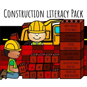 Construction Literacy Pack Preschool, Early Kindergarten Printable - Etsy