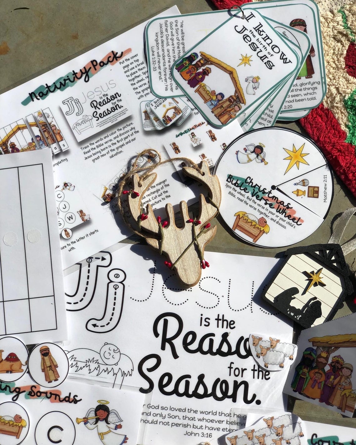 Nativity Christmas Learning Pack, Preschool/kindergarten Birth of Jesus ...