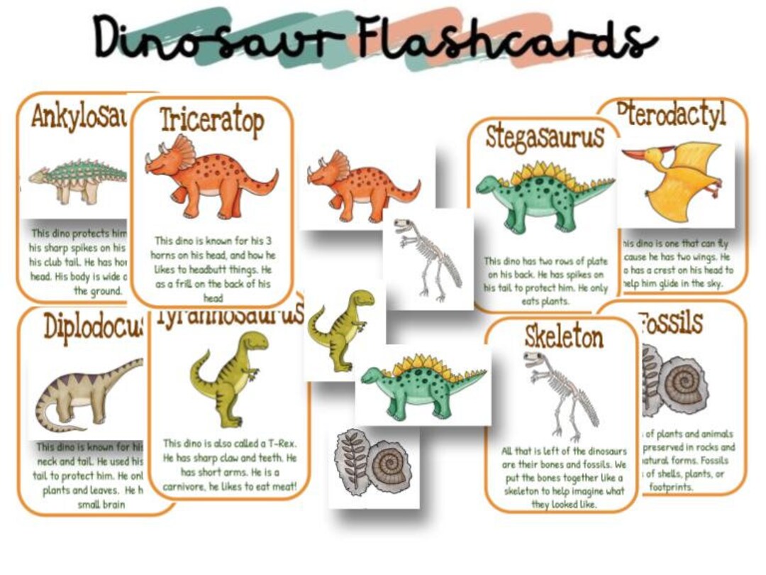 Dinosaur Fact Match Interactive Flashcards DIGITAL - Etsy