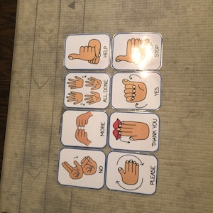 Basic Sign Language DIGITAL Pack. 16 Sign Language Cards, ASL American ...