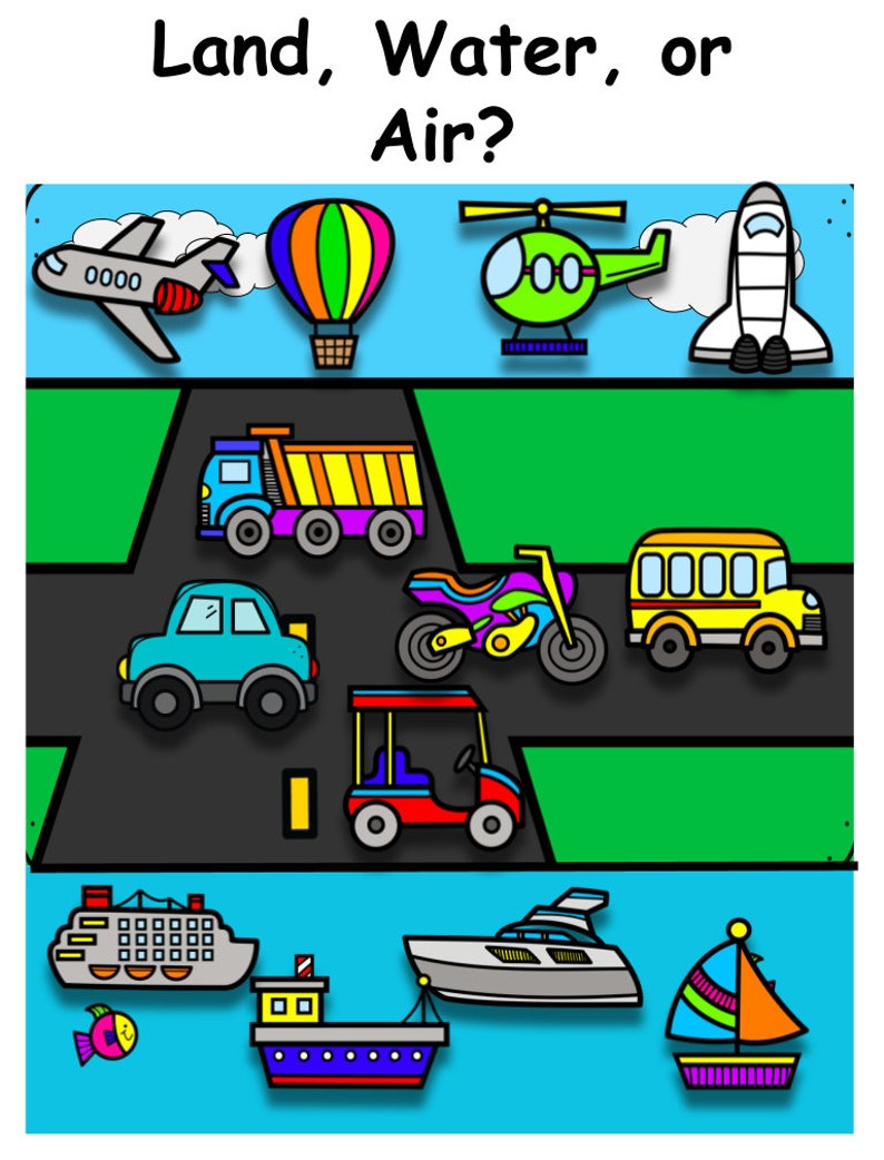 Things That Go Preschool Learning Pack - Etsy