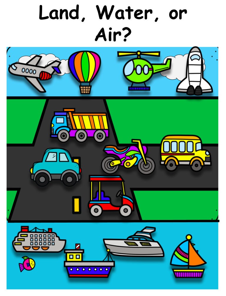 Things That Go Preschool Learning Pack - Etsy