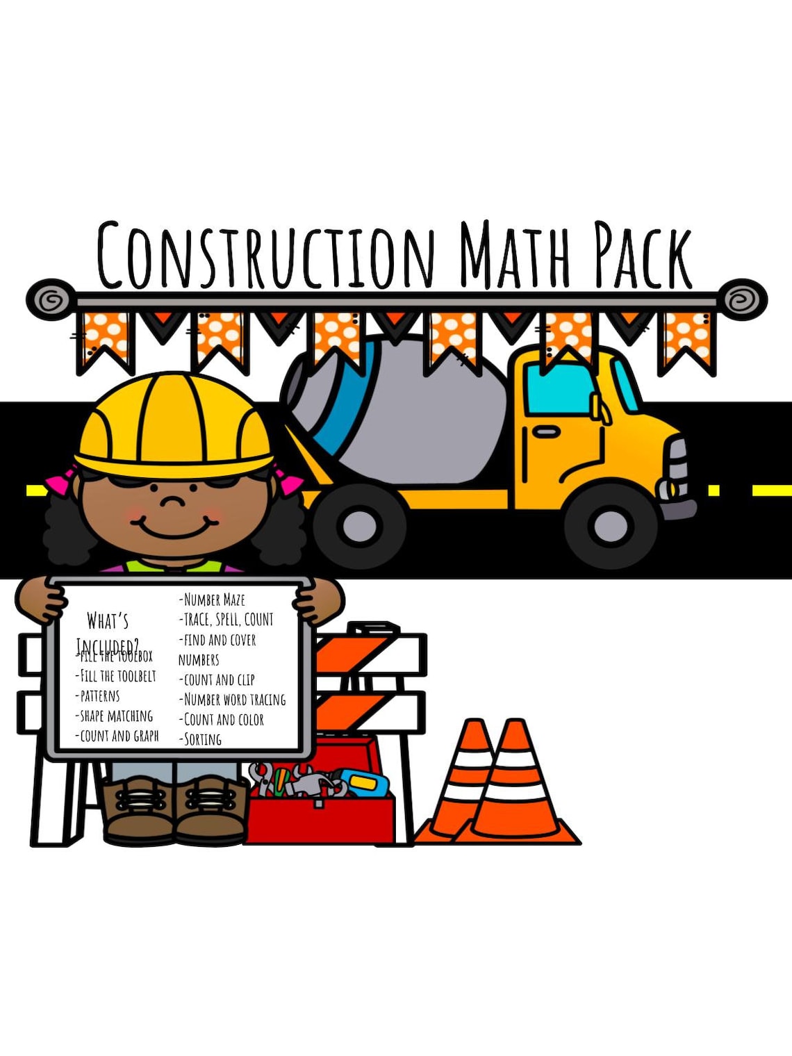 Construction Math Pack Preschool, Early Kindergarten Printable - Etsy