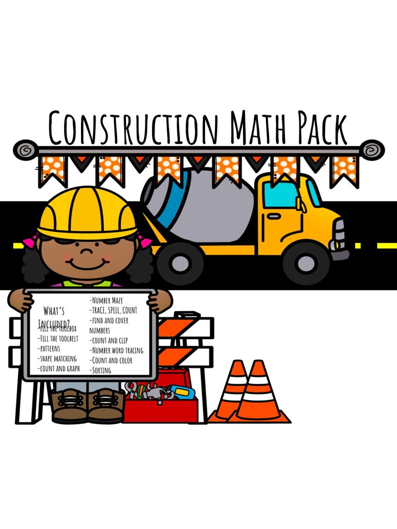 Construction Math Pack Preschool, Early Kindergarten Printable - Etsy