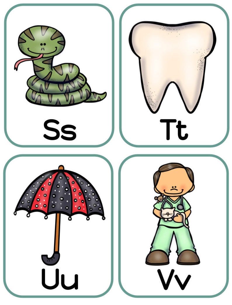 Alphabet Flashcards Abcs Letters and Sounds Flashcards | Etsy