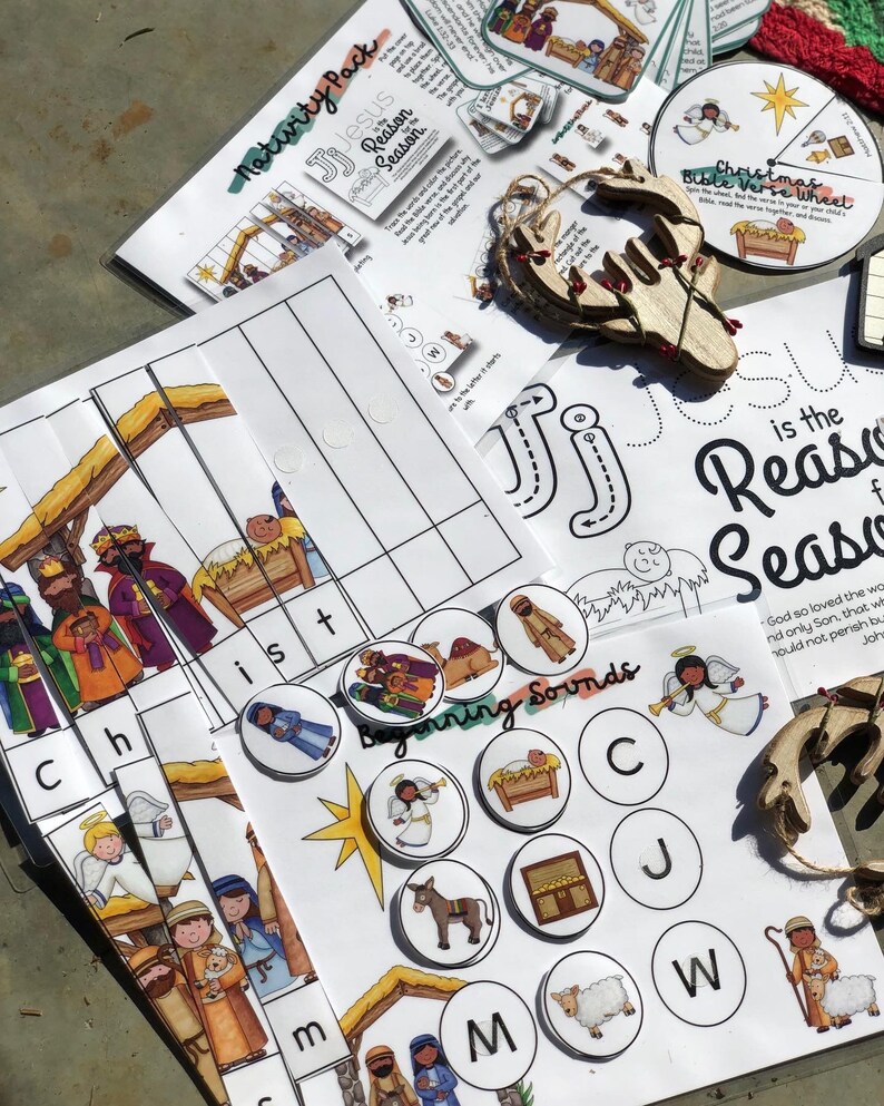 Nativity Christmas Learning Pack, Preschool/kindergarten Birth of Jesus ...