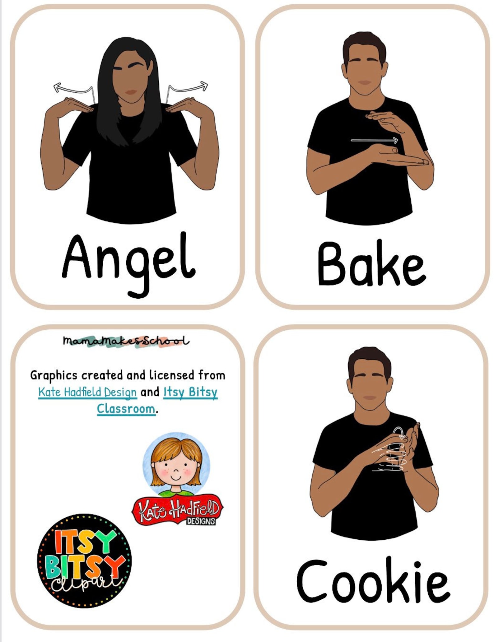 Christmas Wintertime ASL Flashcards, Sign Language Holiday Cards - Etsy