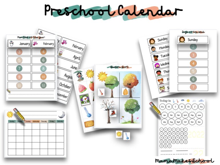 Calendar Time, Morning Circle Time, Preschool Printable - Etsy