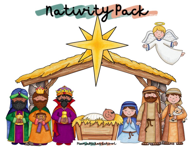 Nativity Christmas Learning Pack, Preschool/kindergarten Birth of Jesus ...