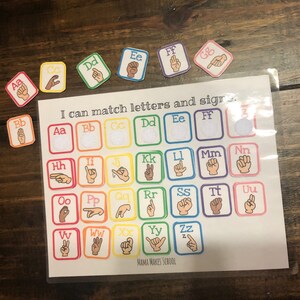 ASL Alphabet Matching Mat, ABC, Preschool, Kindergarten, Learning Mat ...