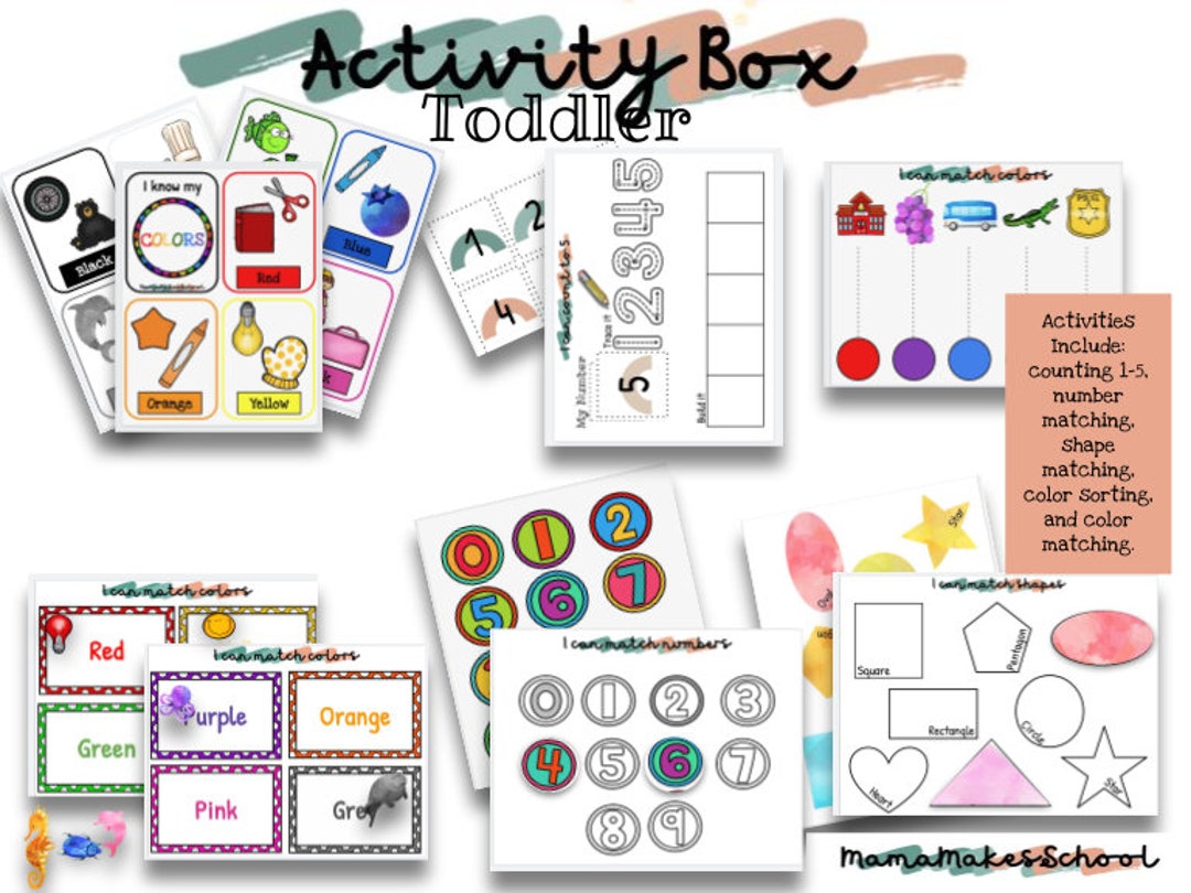 Toddler Activity Learning Pack DIGITAL - Etsy