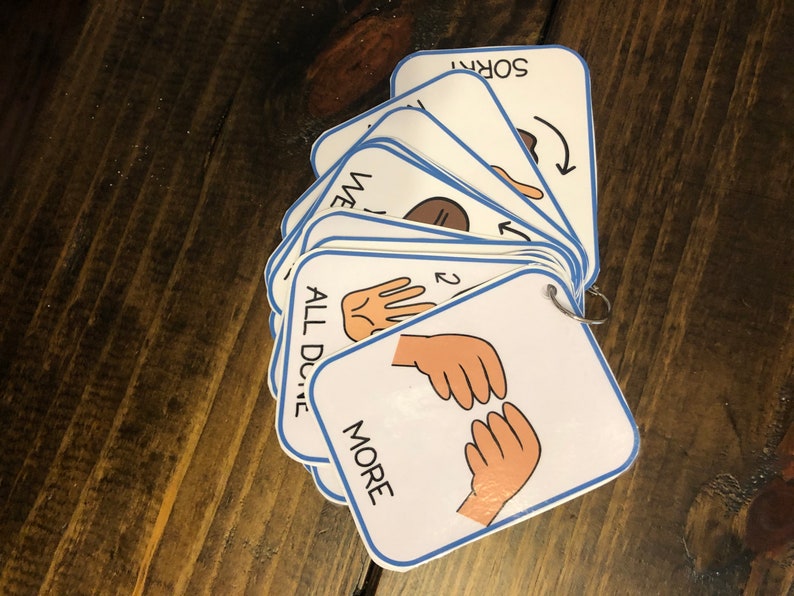 Basic Sign Language Digital Pack 16 Sign Language Cards Asl Etsy Canada