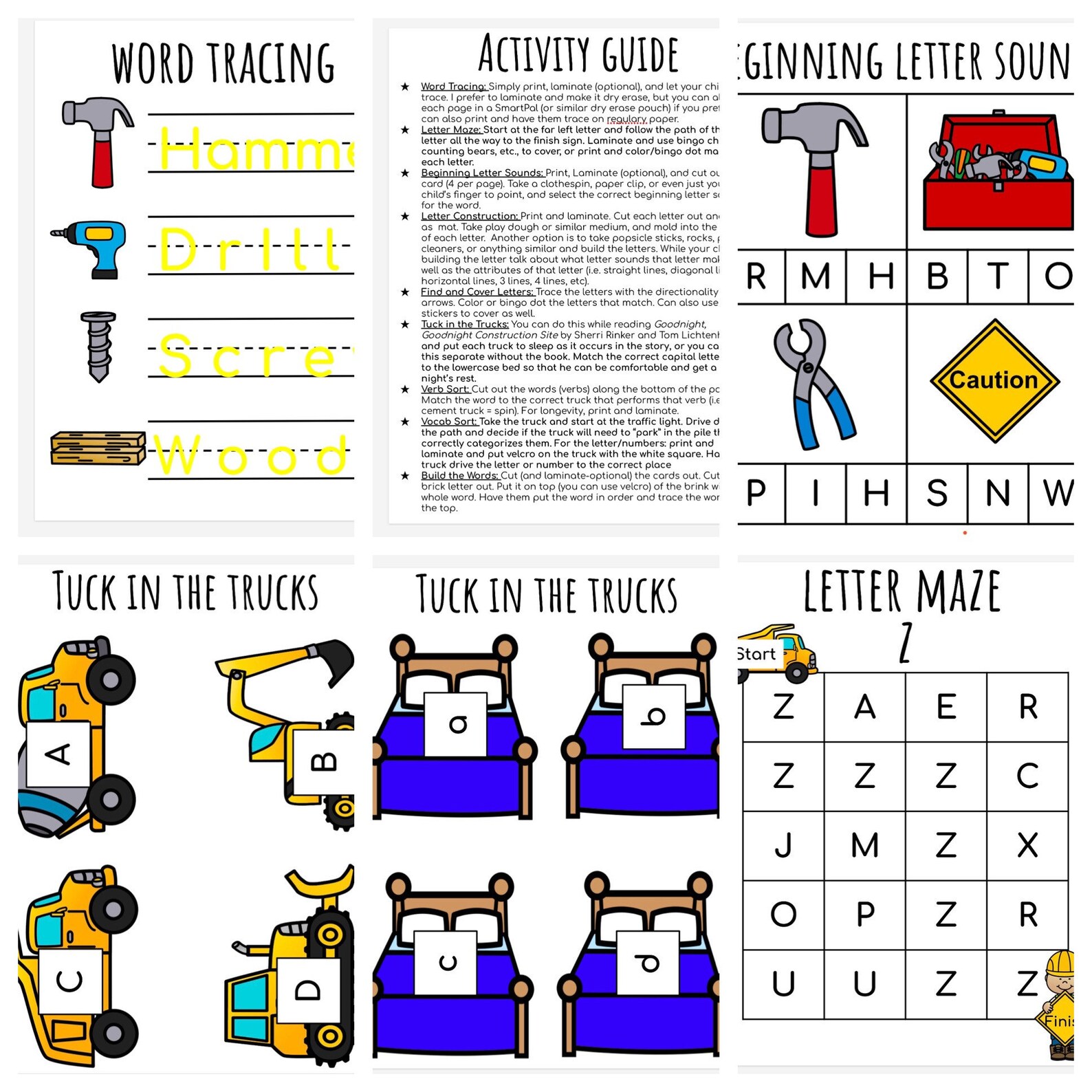 Construction Literacy Pack Preschool, Early Kindergarten Printable - Etsy