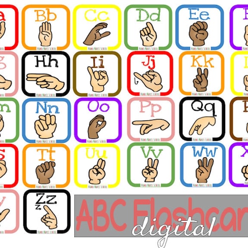 Mega Sign Language asl Flashcards Digital Signing Preschool - Etsy