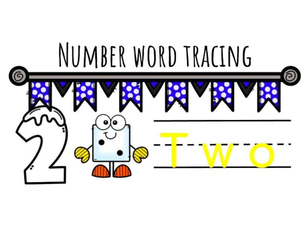 Number Word Tracing 1-10 Printable - Etsy