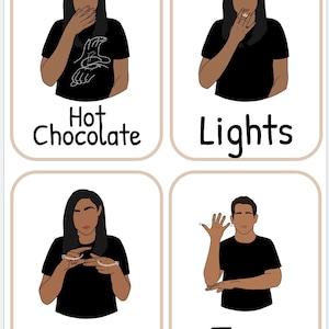 Christmas Wintertime ASL Flashcards, Sign Language Holiday Cards - Etsy