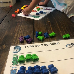 Counting Bears, Learning Colors, Color Sorting Preschool Toddler - Etsy
